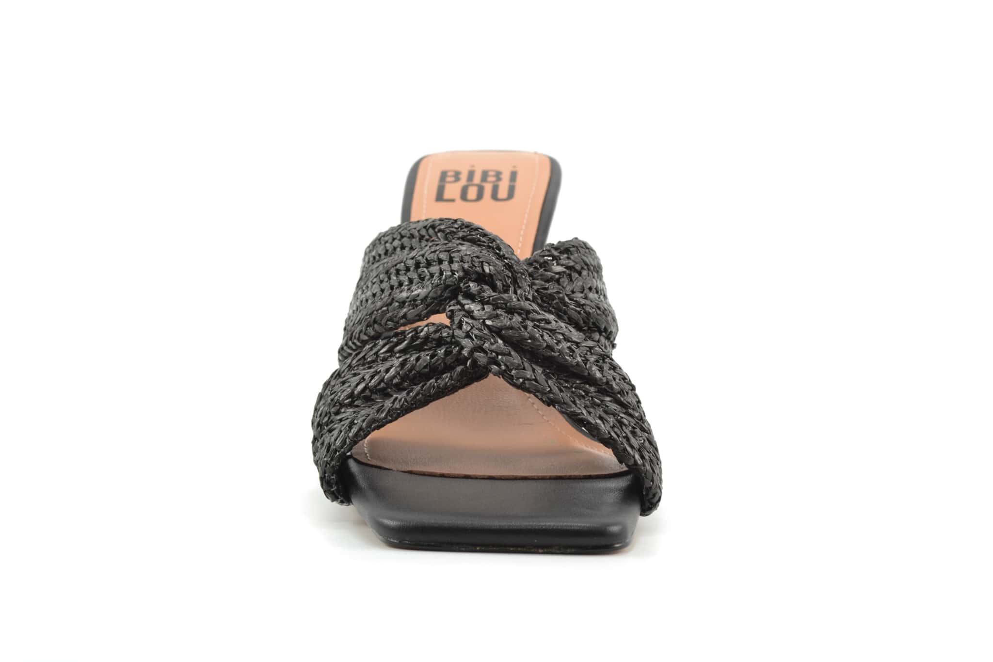 Bibi Lou slippers hak zwart raffia - Zweerts Schoenen
